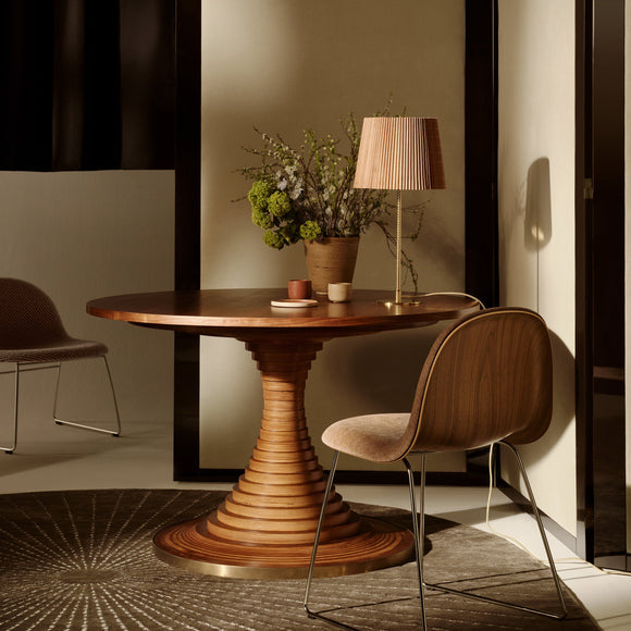 GUBI 3D Veneer Front Upholstered Dining Chair – Italian Luxury Interiors