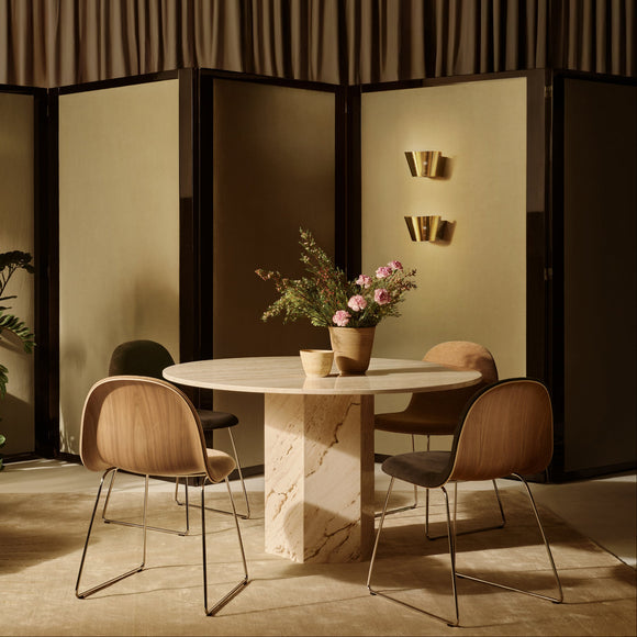 GUBI 3D Veneer Front Upholstered Dining Chair – Italian Luxury Interiors