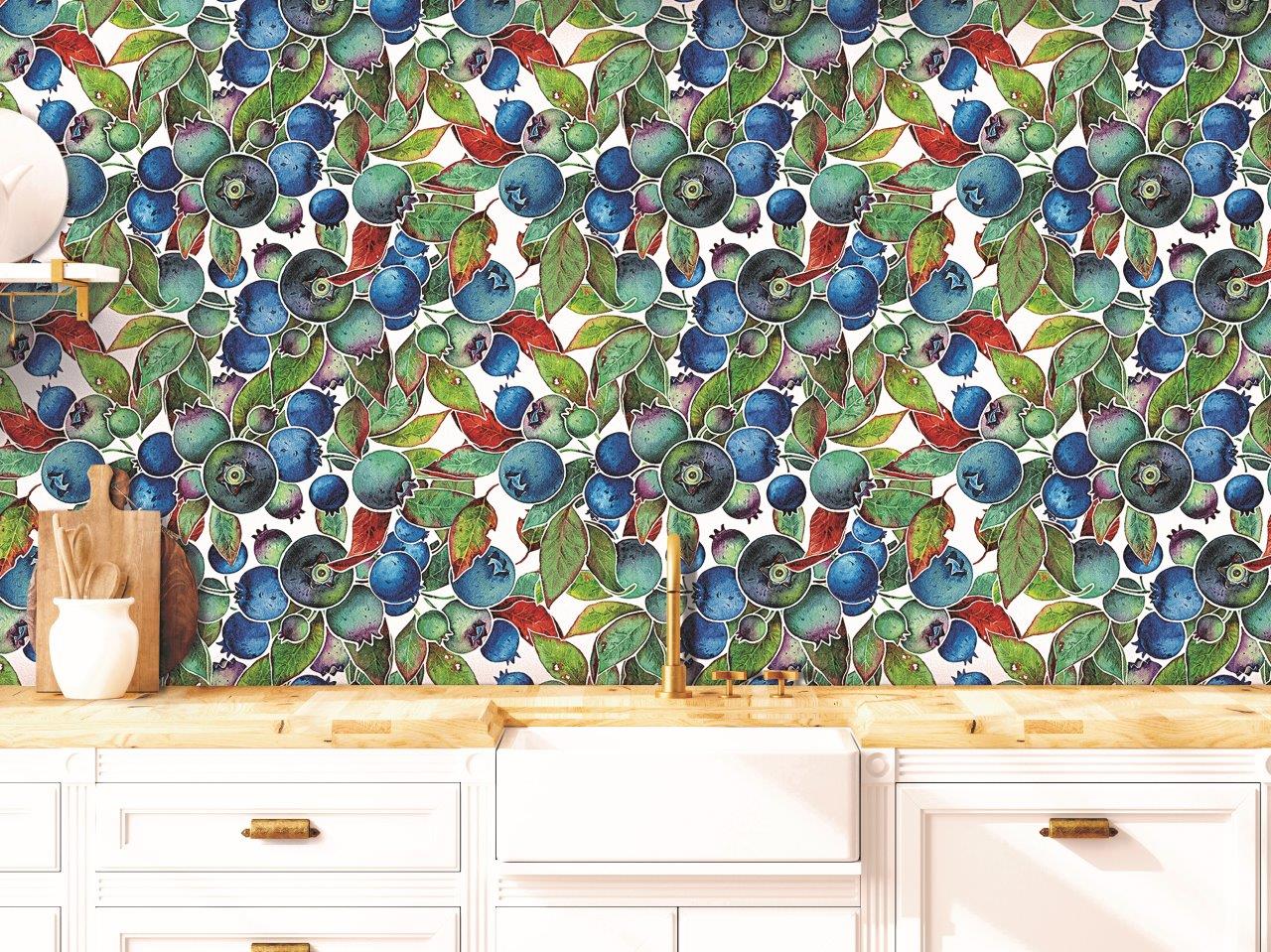 Blueberries Wallpaper – Italian Luxury Interiors